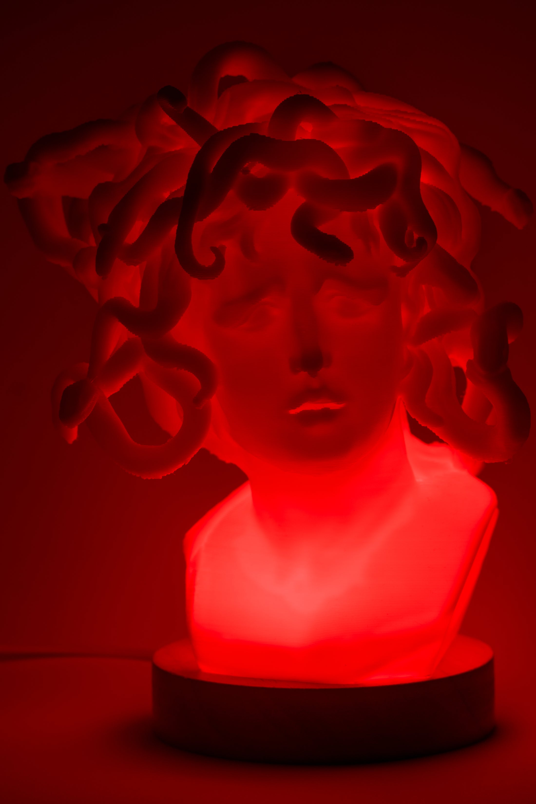Medusa Bust Lamp - Color Changing - 3D Printed – Static Gaze