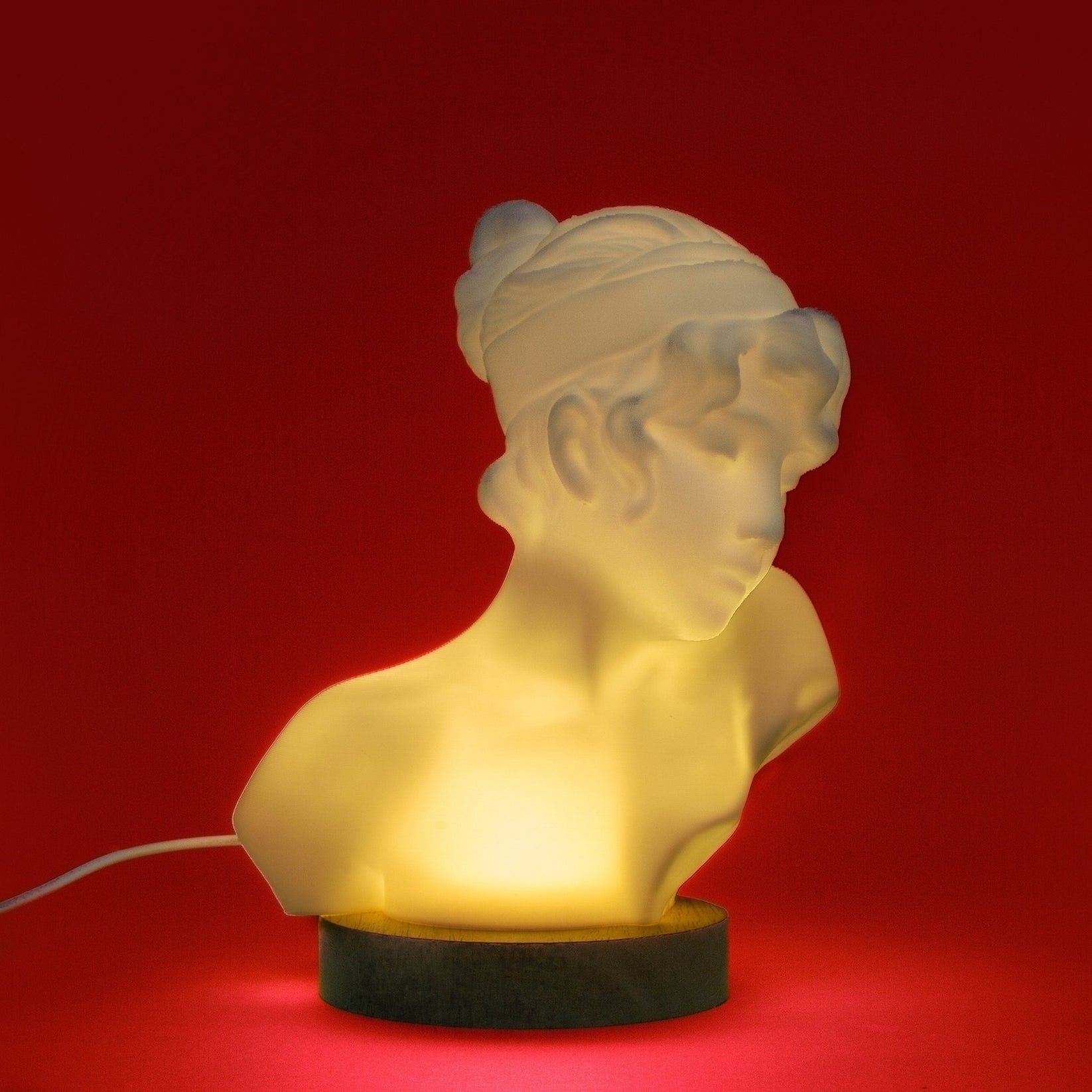 Sappho Bust Lamp - Warm White - 3D Printed – Static Gaze